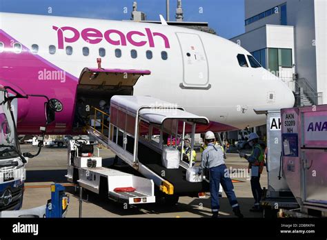 Peachs A320 Loading Anas Cargo At Fukuoka Airport On November 1 2020