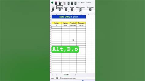 Data Entry In Ms Excel Tips Andtrick For Learnmsexcel Exceltips Excel Msexcel Shorts