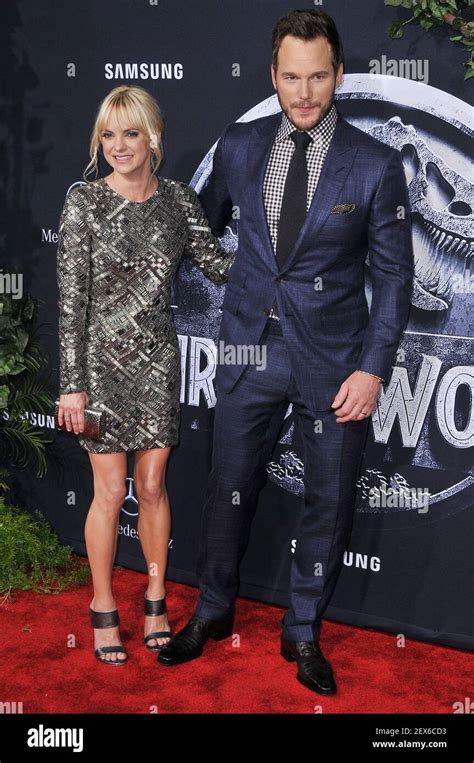 L R Anna Faris And Chris Pratt Arrives At The Jurassic World World