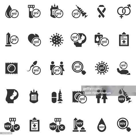 Aids Hiv Icon Set High Res Vector Graphic Getty Images