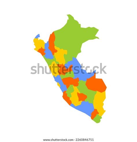 Peru Political Map Administrative Divisions Departments Stock Vector