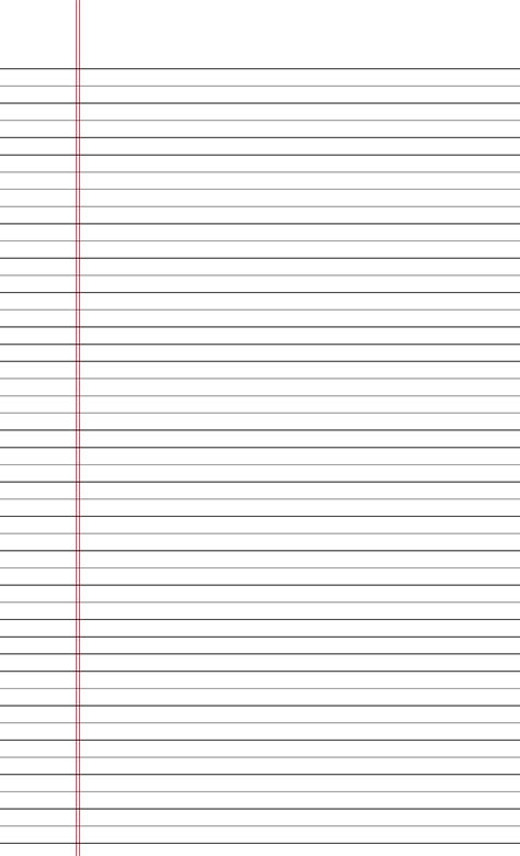 College Ruled Lined Paper On Legal Sized Paper In Portrait Orientation