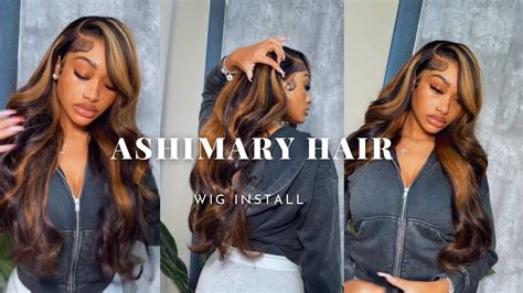 Gorgeous Highlighted Wig install 😻 | FT. ASHIMARY HAIR - YouTube