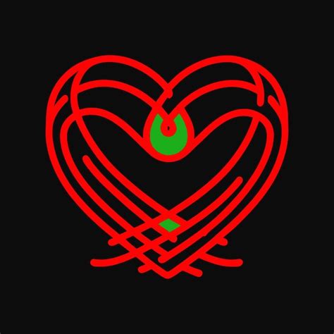 Cœur Rouge Entrelacé Nœud Celtique Damour Vector Design Romantique