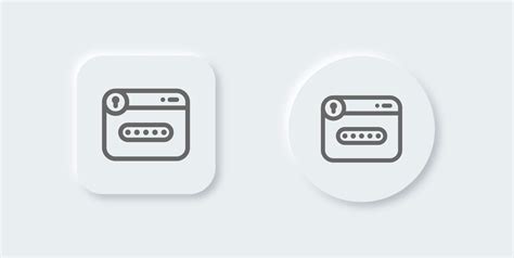Password Line Icon In Neomorphic Design Style Web Protection Signs Vector Illustration