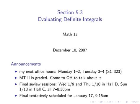 Lesson 31 Evaluating Definite Integrals Pdf Physics Science