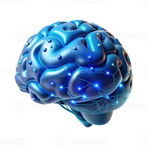 Serene Creative A Holographic Projection Of A Human Brain Rotating Slowly Intricate Neural