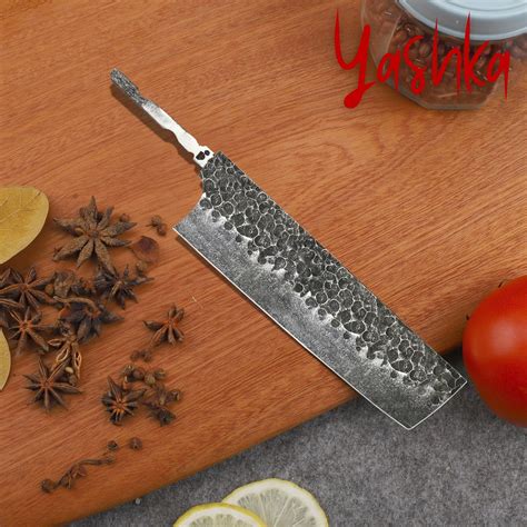 Chef Knife Blank Japanese Nakiri Hammered Blade Vegetables Knife Making Billet Etsy