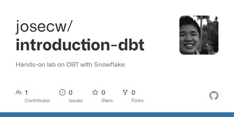 Github Josecw Introduction Dbt Hands On Lab On Dbt With Snowflake