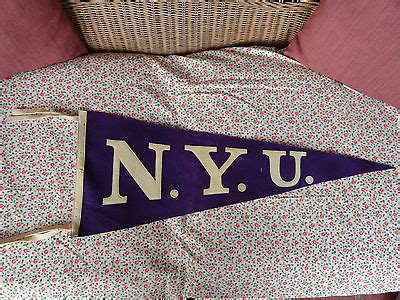 Vintage Nyu New York University Felt Football Pennant Flag Stanton