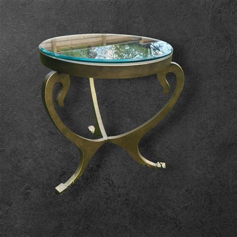 Vintage Bertil Bernhardt Brass And Glass Accent Table Mid Century