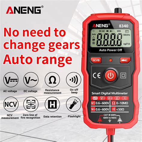 Digital Multimeter Auto Range Volt Ohm Meter Ncv With Flashlight Live