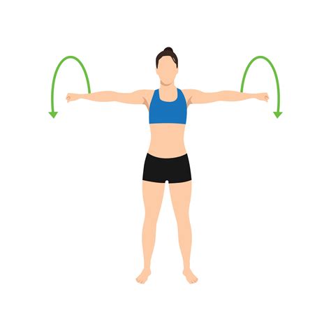 mujer haciendo ejercicio de círculos de brazos ilustración vectorial