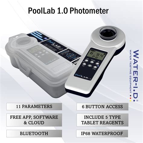 Water I D💦water Testing Portable Poollab 1 0 Photometer Water Tester Ph Alkalinity Chlorine