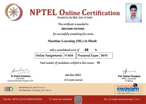 Mayank Pathak On Linkedin Nptel Machinelearning