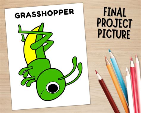 Grasshopper Craft Printable Template Insect Craft Activity