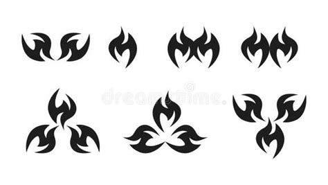 Set Of Fire Shape Design Fire Flame Design Stock Illustration