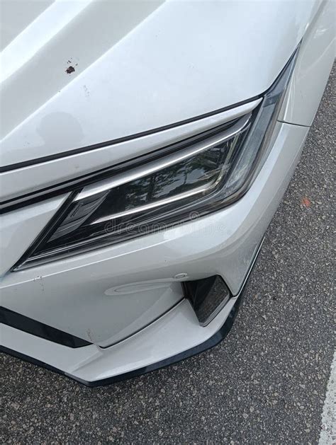 The Front Light On The Left Side Of The Passenger Car Stock Image