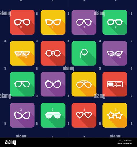 Eyeglasses Icons Flat Design Stock Vector Image And Art Alamy