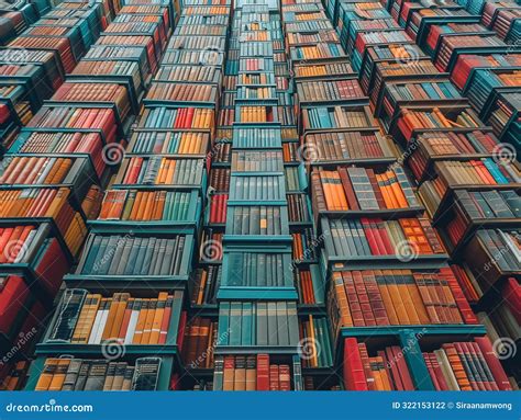 Huge Stack Of Books Form Like A Building Stock Illustration