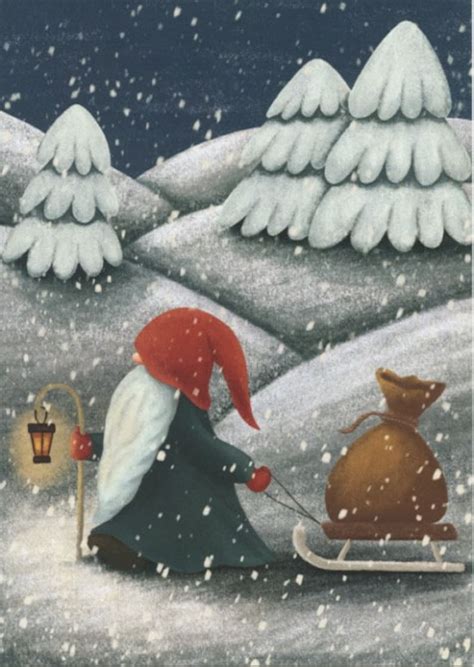 Nordic Scandinavian Gnome Elf Tomte Nisse With Sled Christmas Etsy