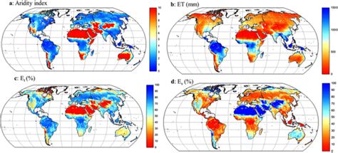 Global Maps Of Climatology 1981 2012 A Aridity Index The Ratio