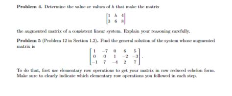 Solved Problem Determine The Value Or Values Of H That Chegg