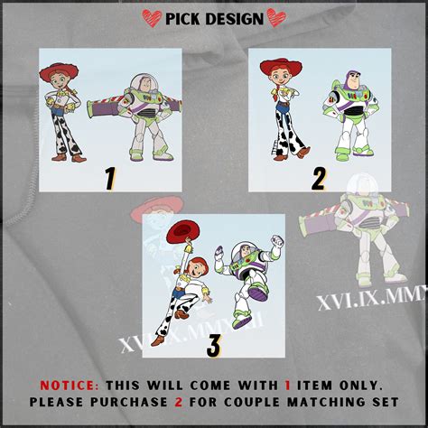 Jessie X Buzz Lightyear Toy Story Couple Embroidered Sweatshirt