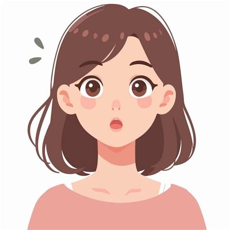 Premium Vector A Woman With A Surprised Expression On Her Face