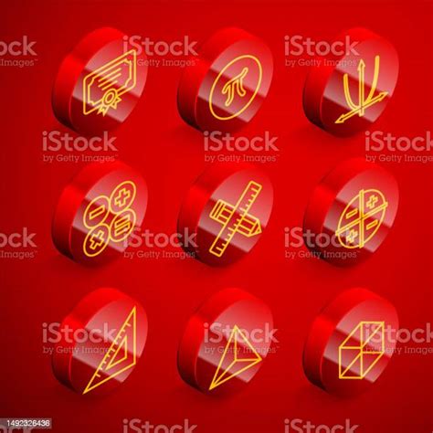 Set Line Certificate Template Pi Symbol Graph Schedule Chart Diagram