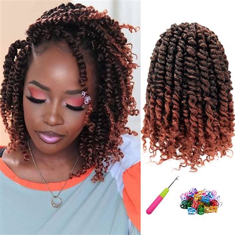 8 Packs Passion Twist Hair 8 Inch Pre Twisted Passion Twist Crochet Hair Pre Looped Crochet