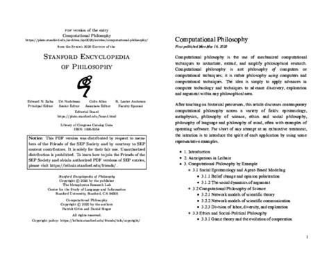 Pdf Computational Philosophy