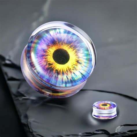 Psychedelic Eye Acrylic Plugs Ear Gauges Double Flare Theplugcrate