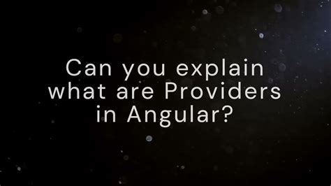 What Are Providers In Angular Provider Implementation In Angular Angularinterview Youtube