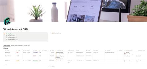 Notion Virtual Assistant Crm Template Template Road