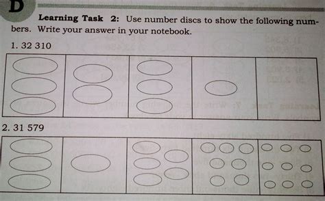 Solved D Learning Task 2 Use Number Discs To Show The Following Num