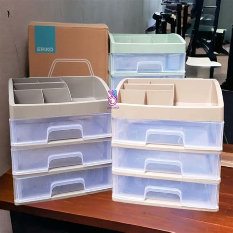 Jual Rak Kosmetik 3 Laci Rak Tempat Kosmetik Storage Box Rak