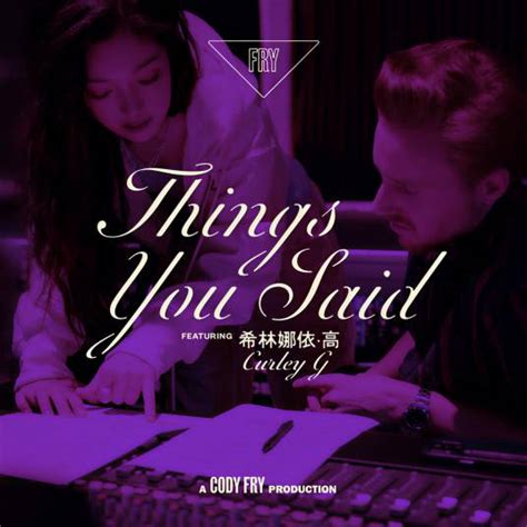 Things You Said（cody Fry、希林娜依高演唱的歌曲）百度百科