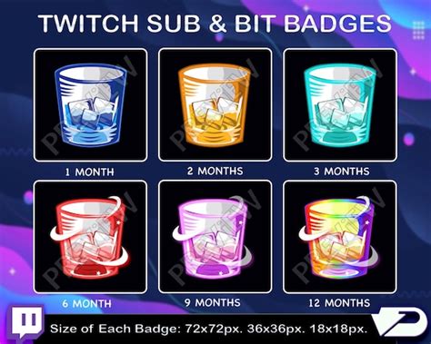 Twitch Glass Drink Sub Badges Twitch Glass Whiskey Wine Etsy