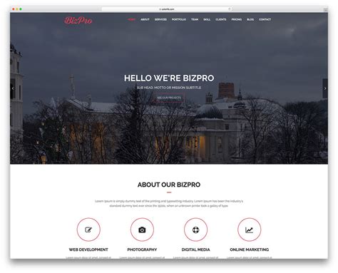 BizPro Free Minimal One Page Business Website Template Colorlib