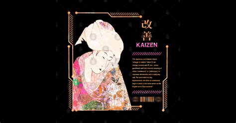 Kaizen Kanji Symbol Japanese Geisha Calligraphy Retro 80s Aesthetic 636 Kanji Art Magnet