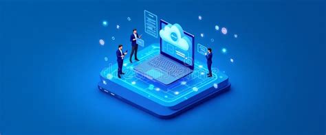 Cloud Computing Data Analytics On Laptop With Business Team And Digital