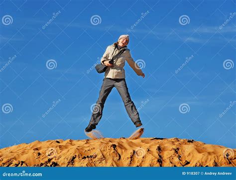 In a jump. stock image. Image of sunshine, colour, freedom - 918307