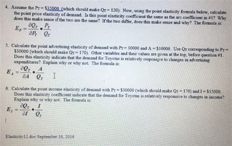 Solved ELASTICITY EXERCISE Name All Questions Utilize The Chegg