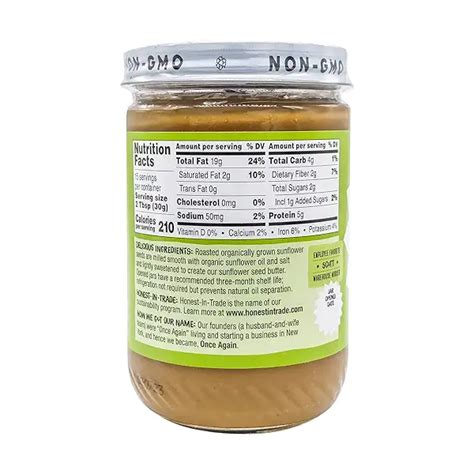 Once Again Organic Lightly Sweetened Sunflower Butter 16 Oz At Whole