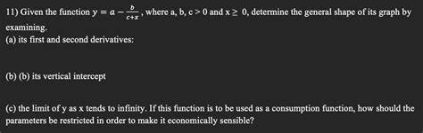 Solved Given The Function Y Ac Xb Where A B C And Chegg