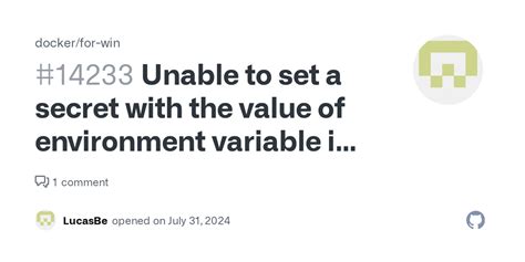 Unable To Set A Secret With The Value Of Environment Variable In Included Docker Composeyml On