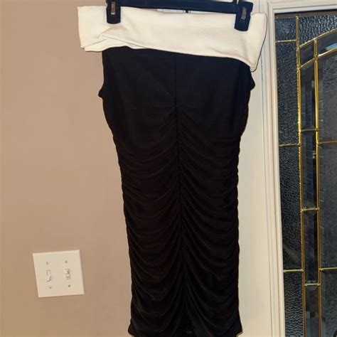 Skirts Elegant Black And White Ruched Mini Dress Poshmark