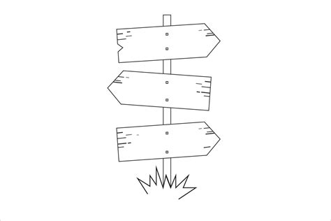 Wooden Road Signs Doodle Set Wooden Direction Signs And Arrows In