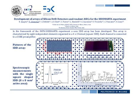 Pdf Development Of Arrays Of Silicon Drift Detectors And Readout Asic For The Siddharta Experiment